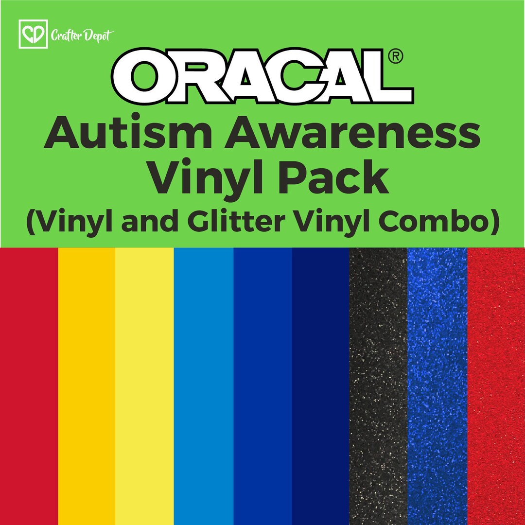 Autism Color Vinyl Pack - Oracal 651 Vinyl, Glitter Vinyl, Autism ...