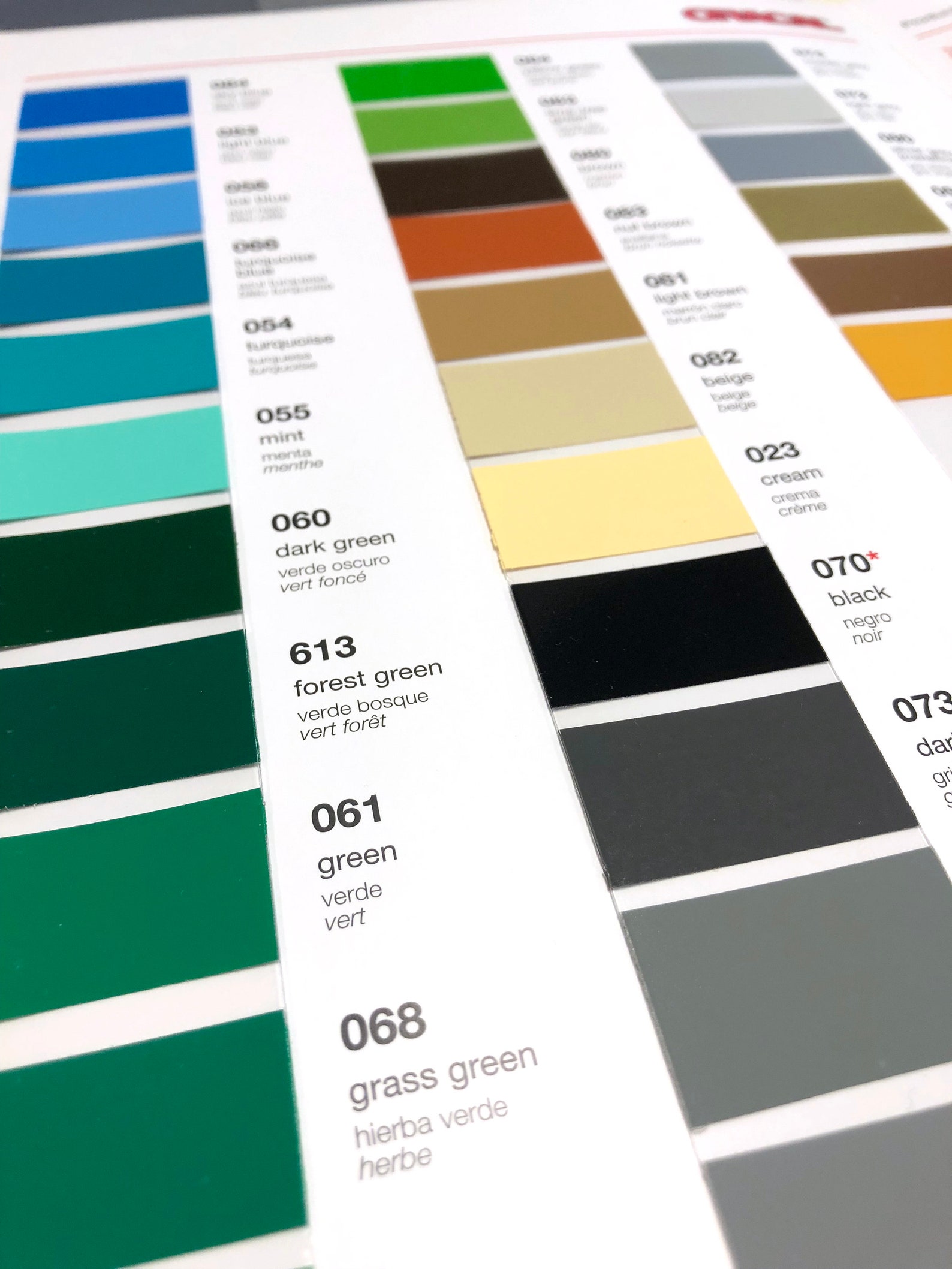 Oracal 651 Color Chart Vinyl Color Chart Color Sample - Etsy