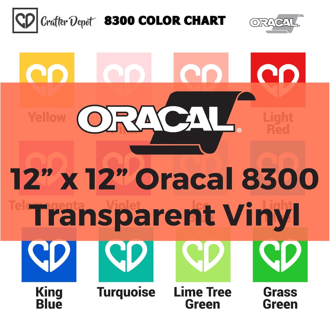 Oracal 8300 Vinyl Sheets 12 X 12, Transparent Vinyl, Vinyl Sheets ...