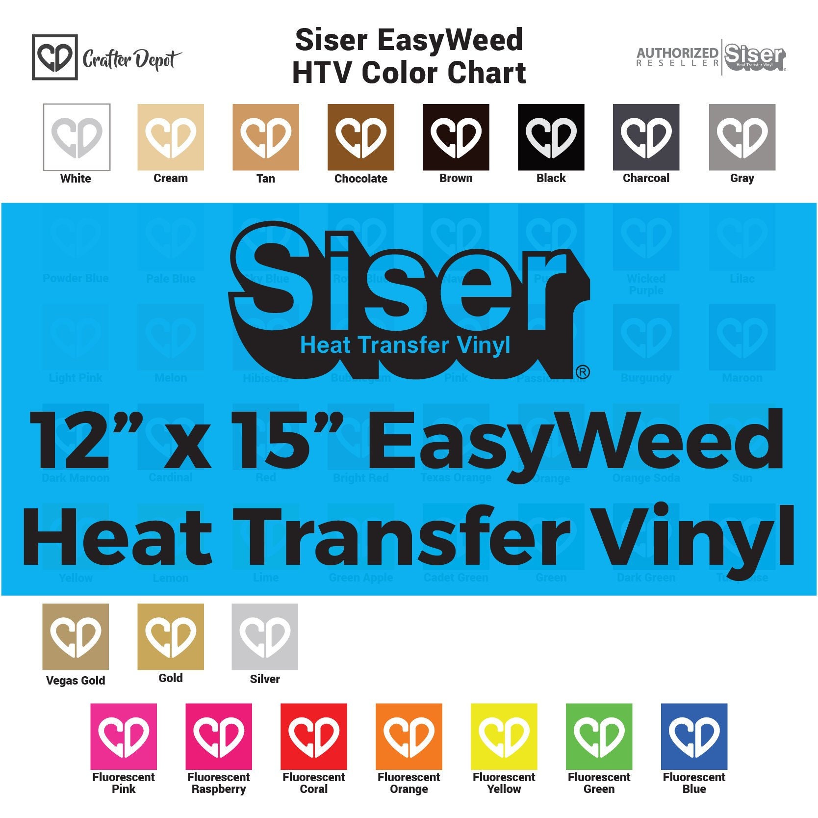 Siser Easyweed Heat Transfer Vinyl HTV 12 X 15 - Etsy
