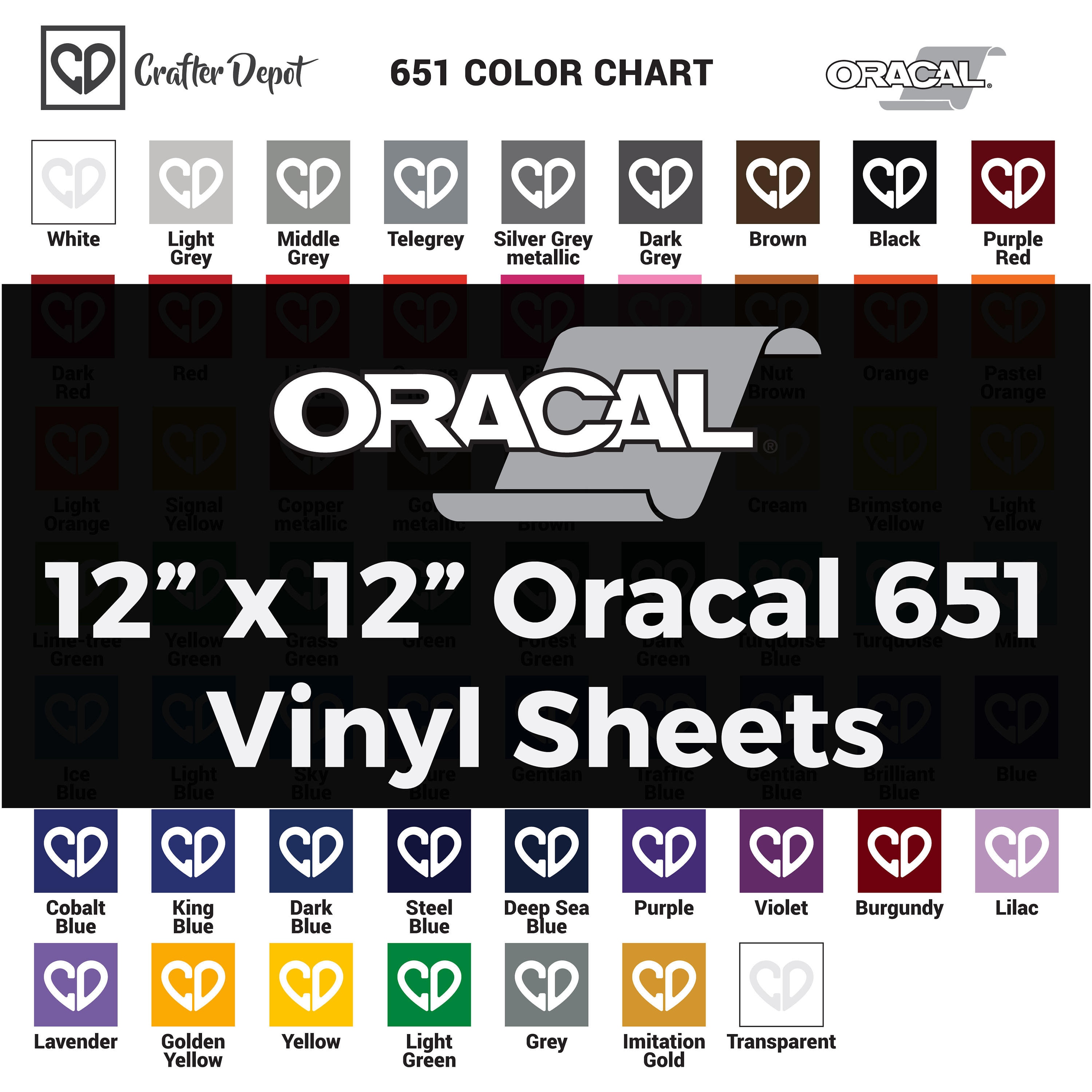 Oracal 651 Vinyl Sheets 12x12 Sheets 651 Vinyl Sheets | Etsy