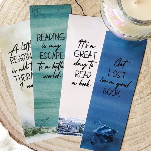 Printable Bookmarks Set With Bookish Quotes Bookmark Digital | Etsy