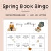 Spring Book Bingo Printable, TBR Game, Reading Prompts, What to Read ...