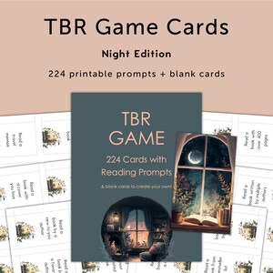 Printable TBR Game Cards With Reading Prompts Night Edition DOWNLOAD - Etsy