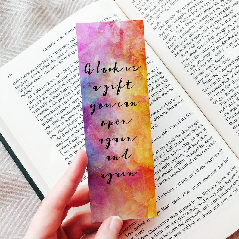 Watercolor Bookmarks Printable, Bookish Bookmarks Book Quote, Literary ...