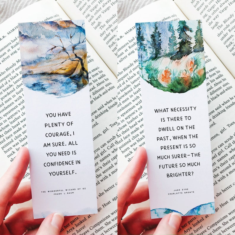 Literary Bookmarks With Quotes Inspirational Printable - Etsy