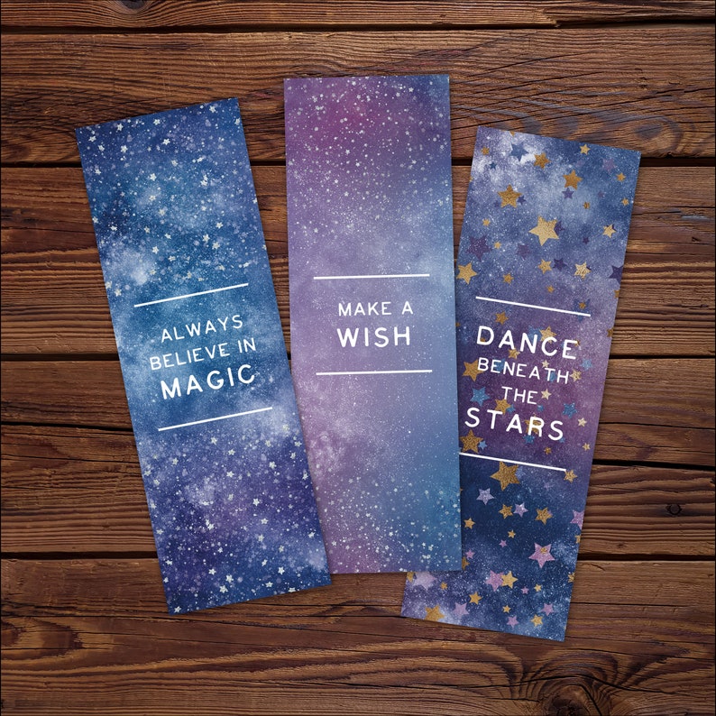 Star Galaxy Printable Bookmarks Motivational Gifts for | Etsy