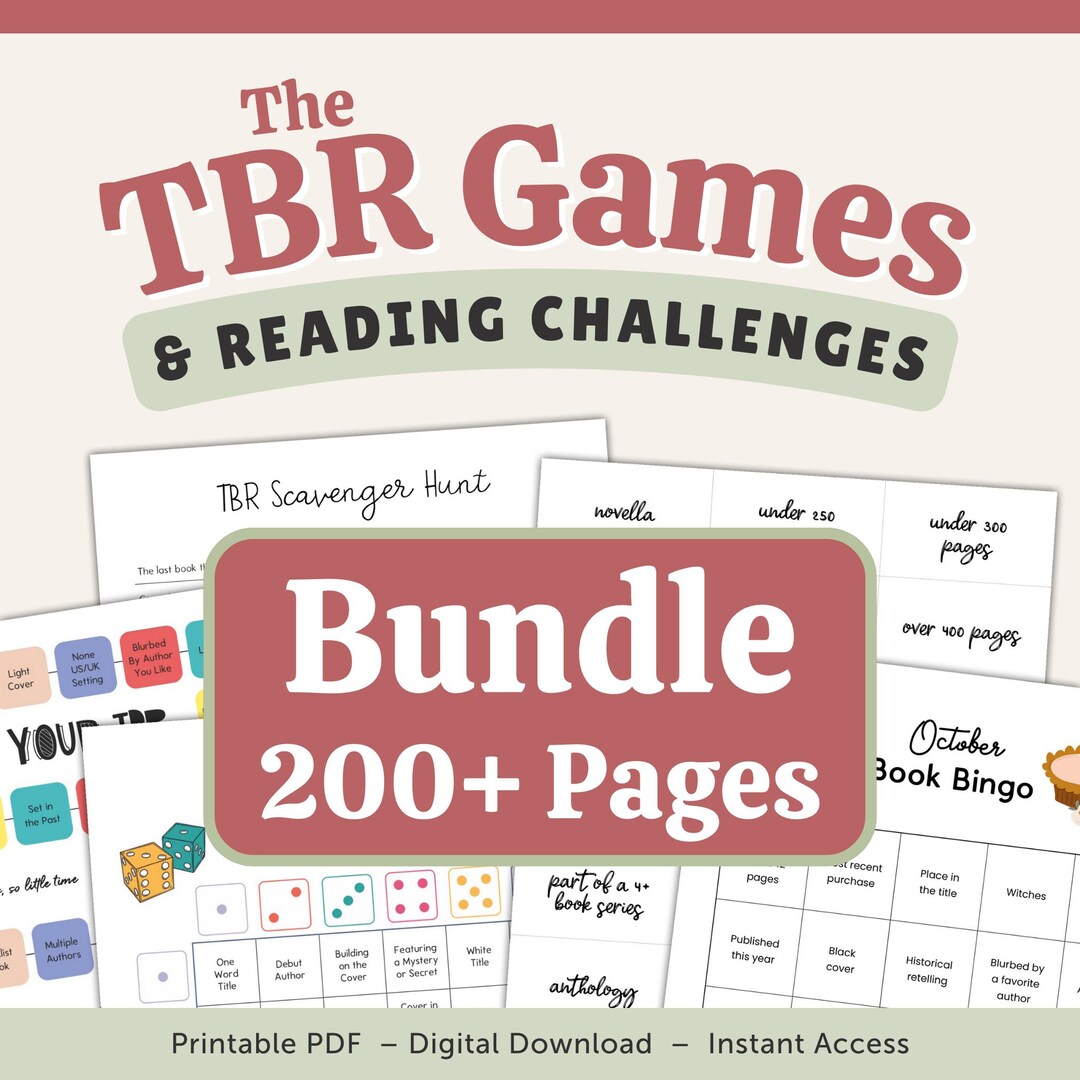 TBR Games & Reading Challenges Printable Bundle, What to Read Next, PDF ...