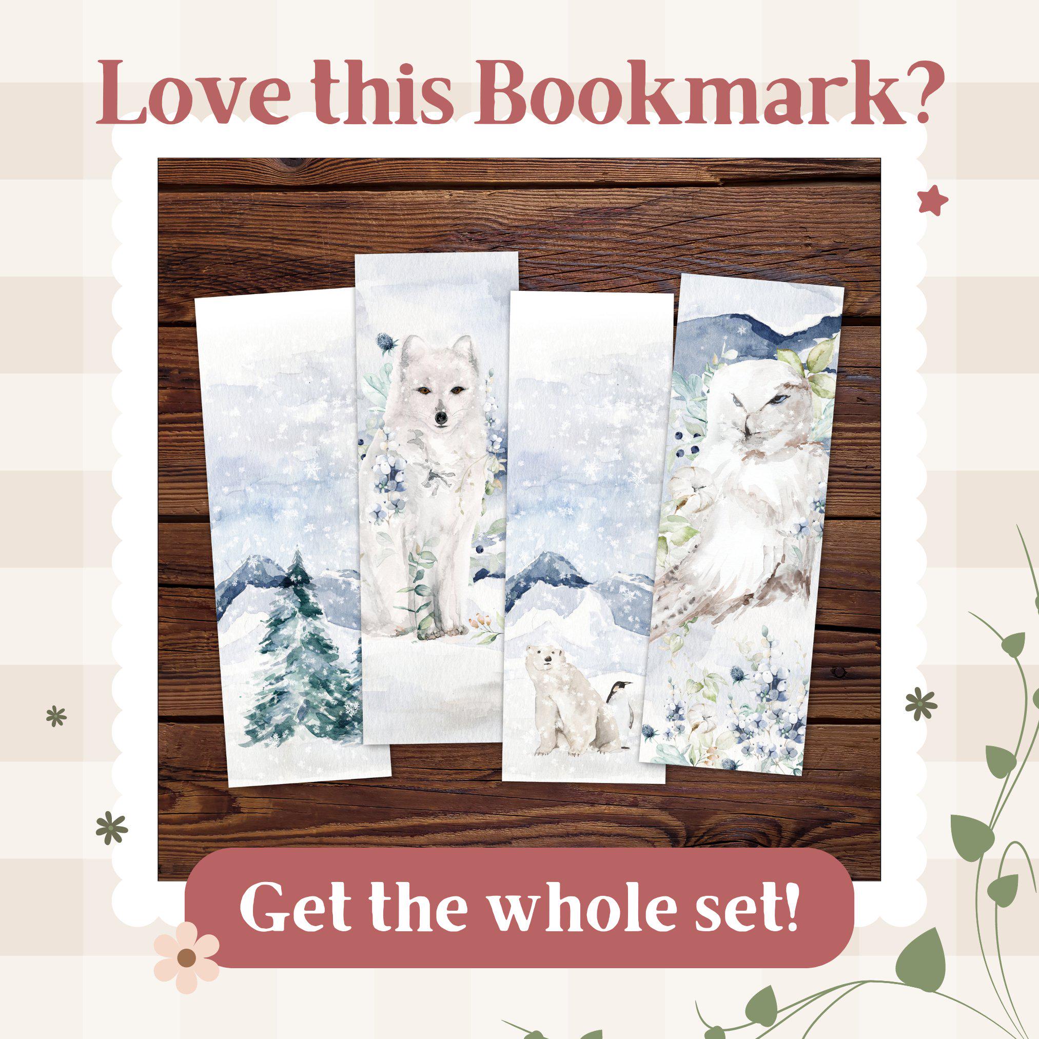 Arctic Fox Bookmark Printable, DOWNLOAD - Etsy