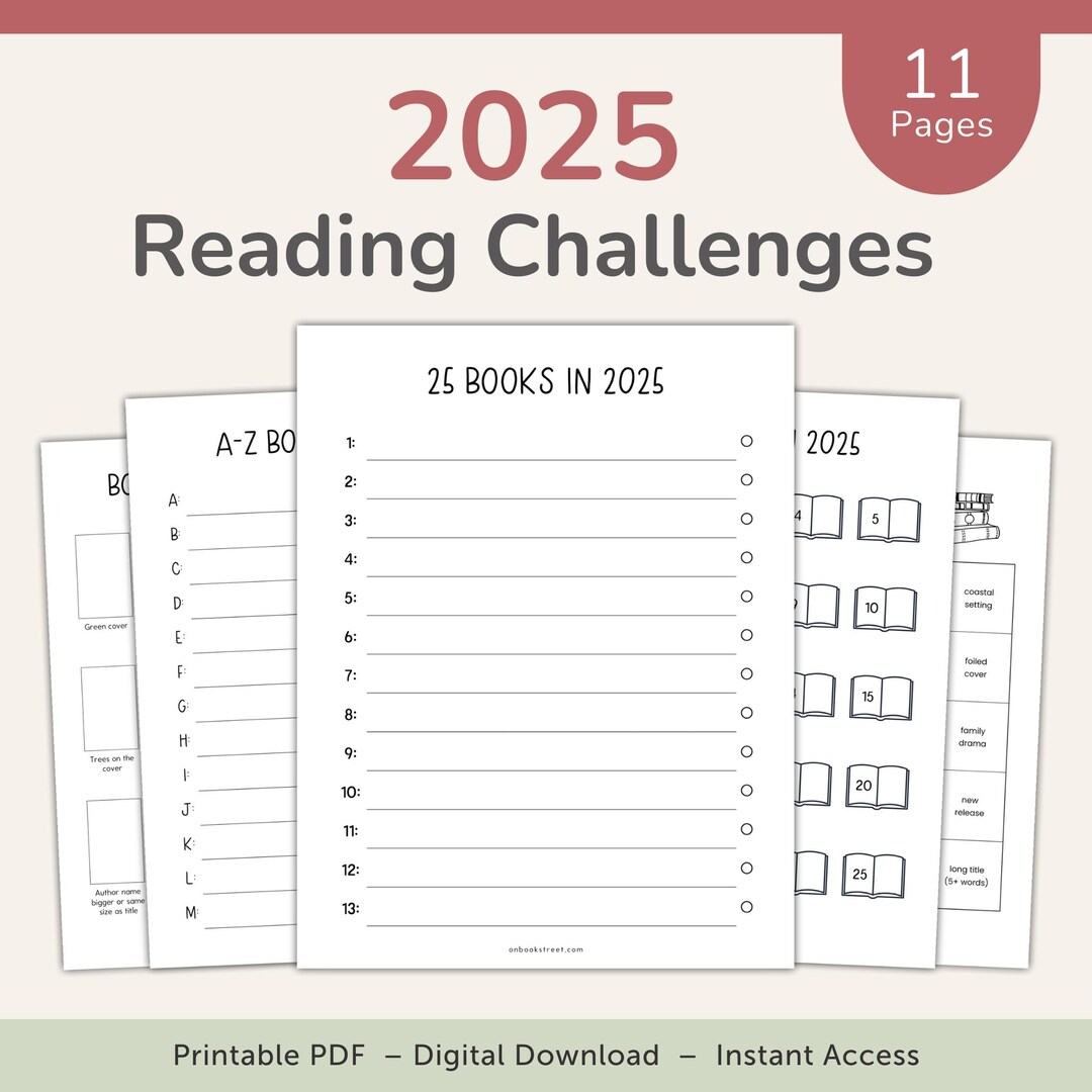 2025 Reading Challenges Printable, Reading Prompts, Book Bingo, PDF ...