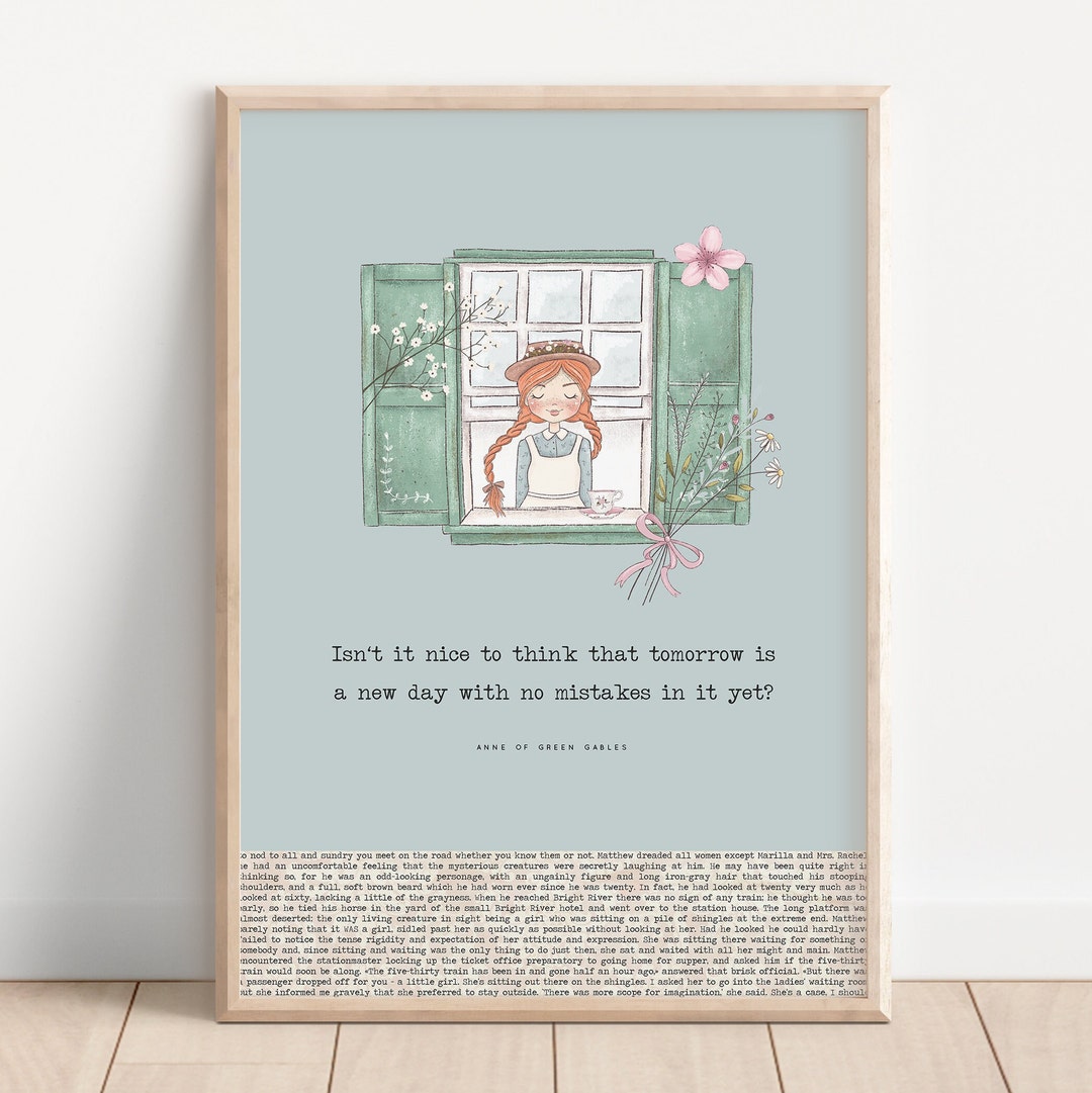 Anne of Green Gables Poster Printable Wall Art With Positive - Etsy