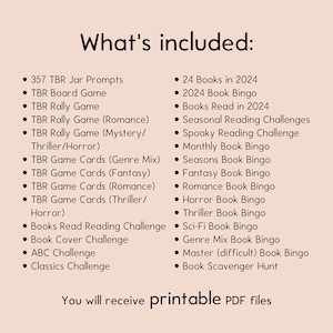 TBR Games & Reading Challenges Printable Bundle, What to Read Next, PDF ...