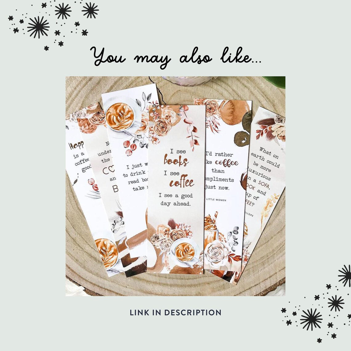 Printable Bookmark With Quote, Coffee Gifts for Readers, Book Lover ...