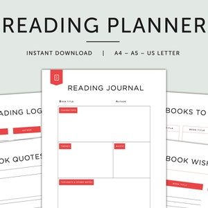 Reading Planner Printable Book Log Book Tracker Printable Book | Etsy