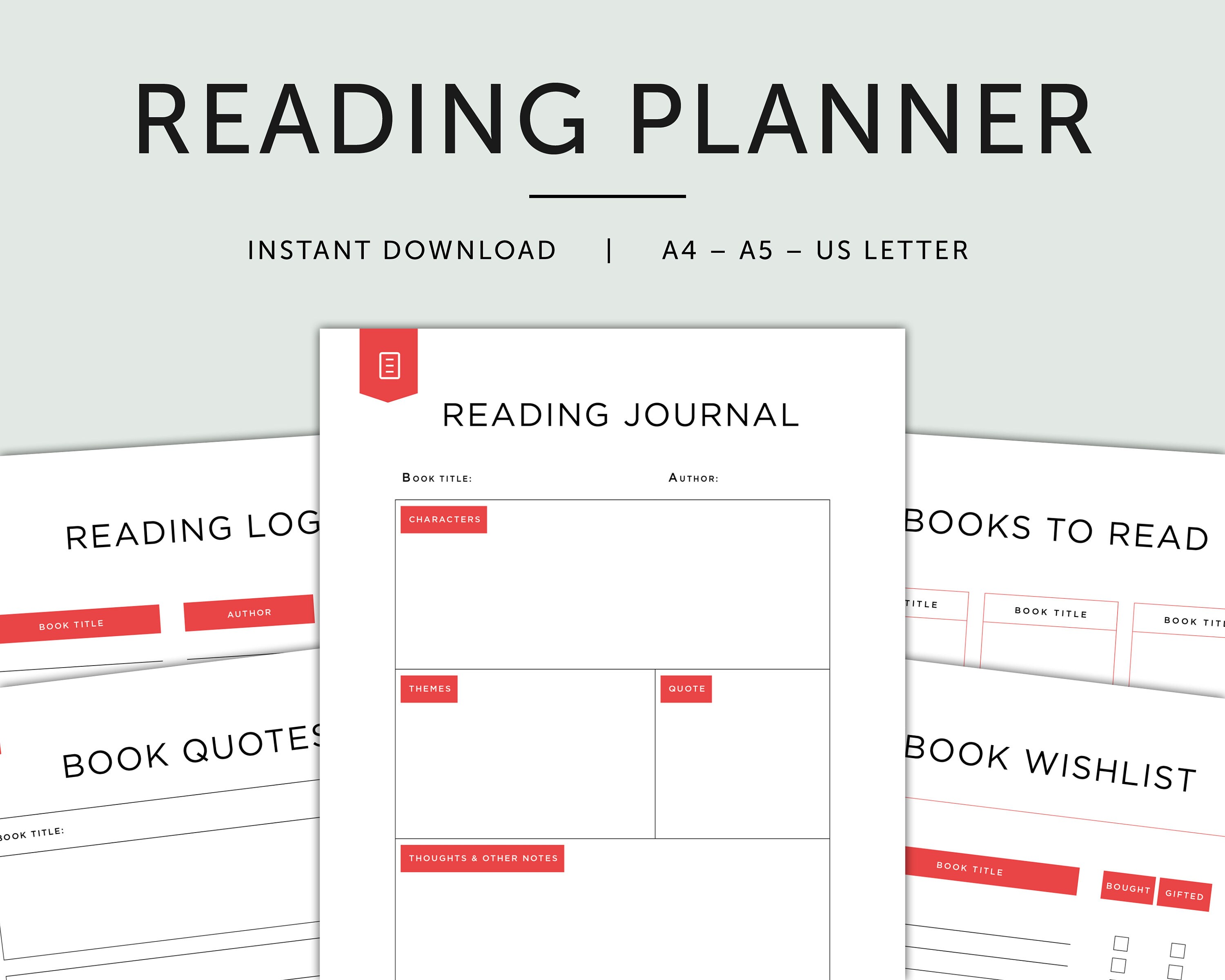 Lesetagebuch Buch Planner Set Buchlisten Gelesene Bücher Log ...