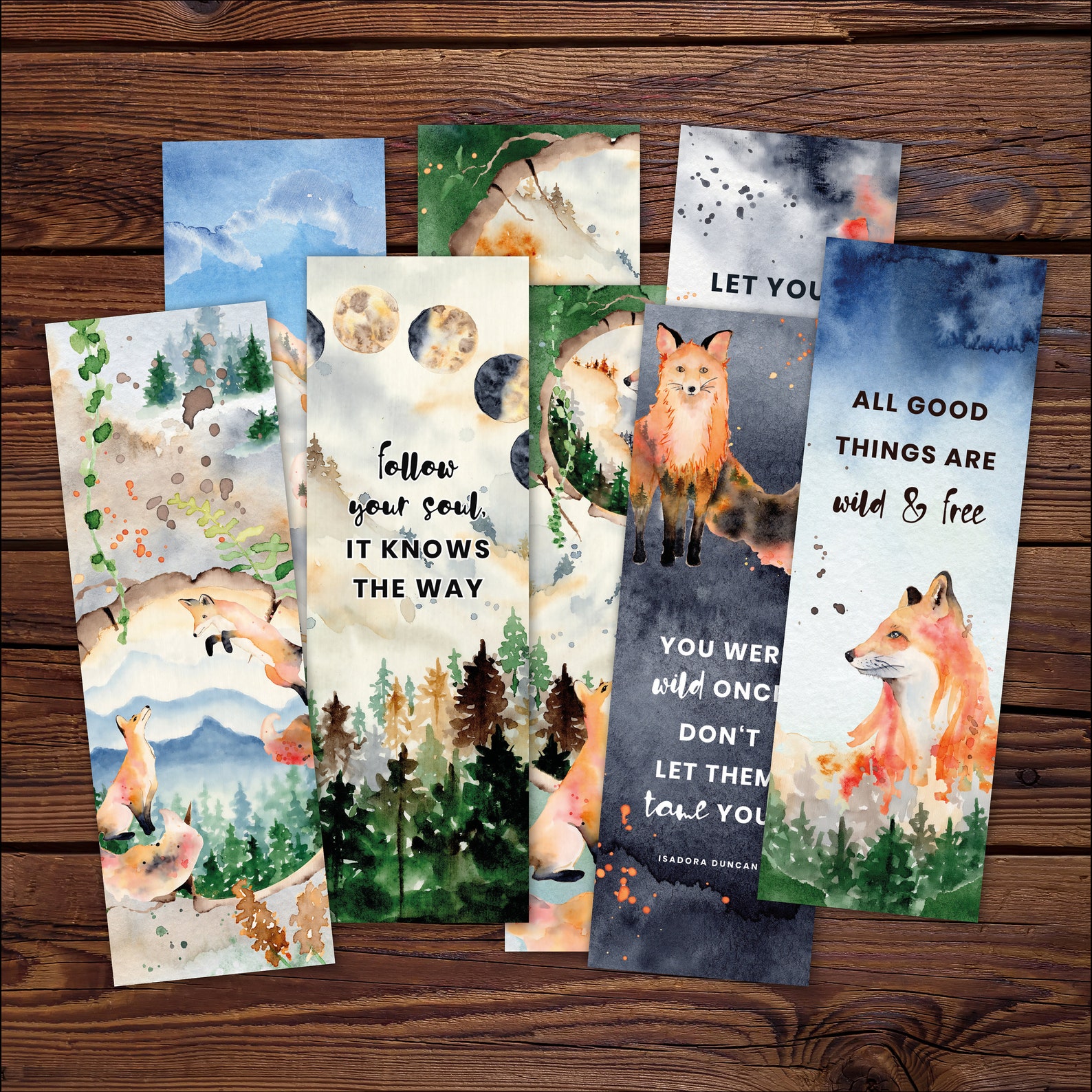 Printable Bookmarks With Woodland Animals & Wildlife Art - Etsy