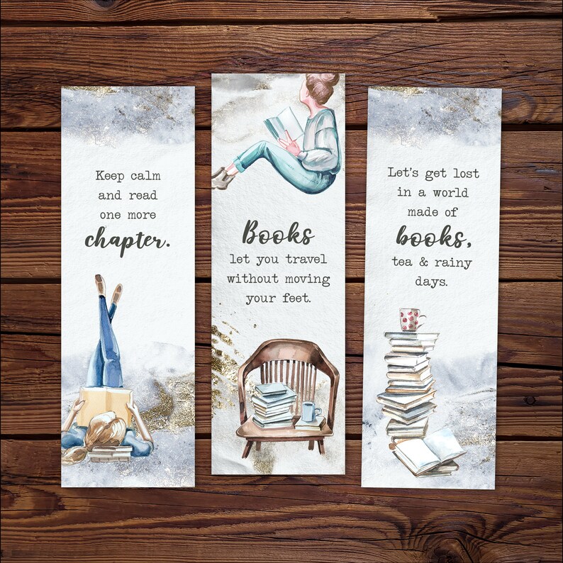 Bookish Printable Bookmarks Book Lover Gifts for Readers - Etsy 日本