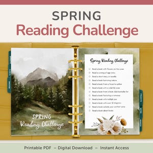 Spring Reading Challenge Printable Planner Inserts, Reading Prompts ...