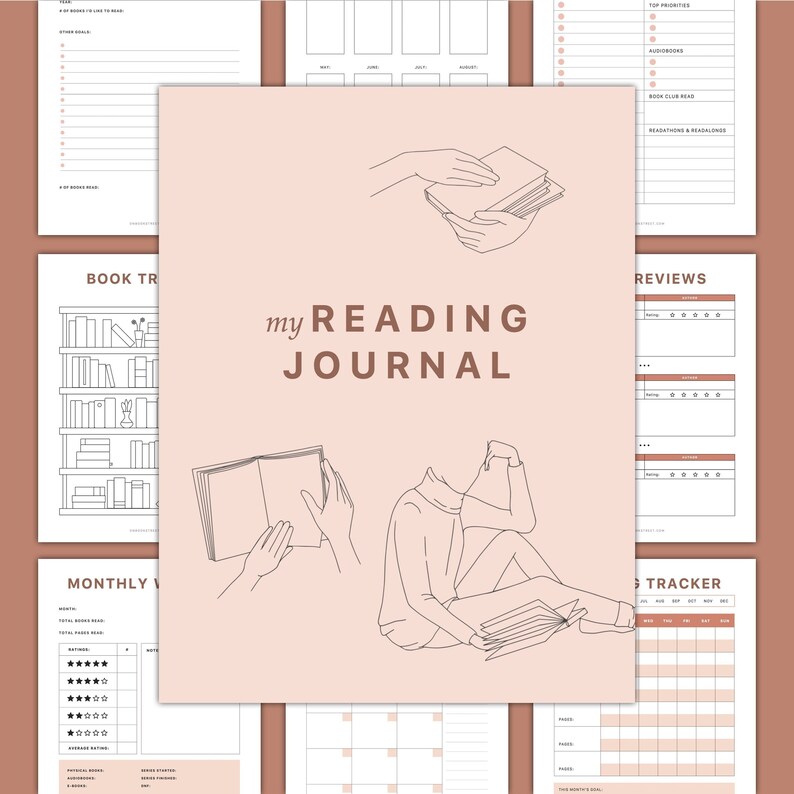 Reading Journal Printable Book Reading Tracker Book Journal - Etsy