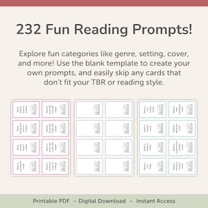 TBR Game, Printable Reading Prompts Cards, What to Read Next, PDF ...