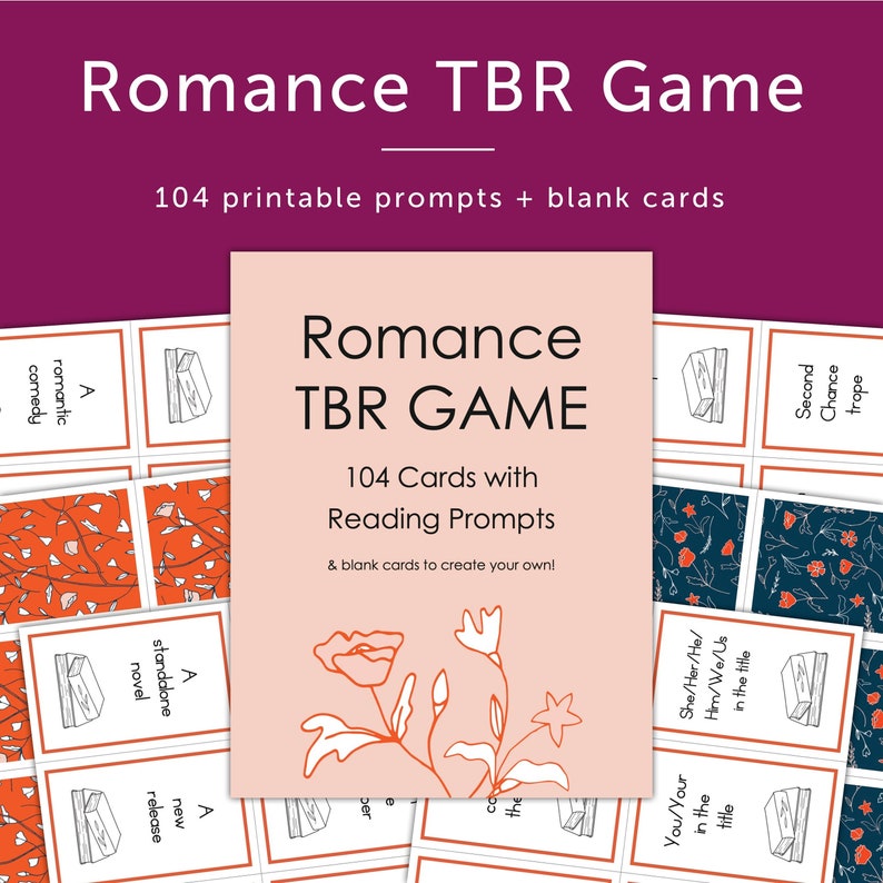 Romance TBR Game Printable Reading Prompts Cards What to - Etsy