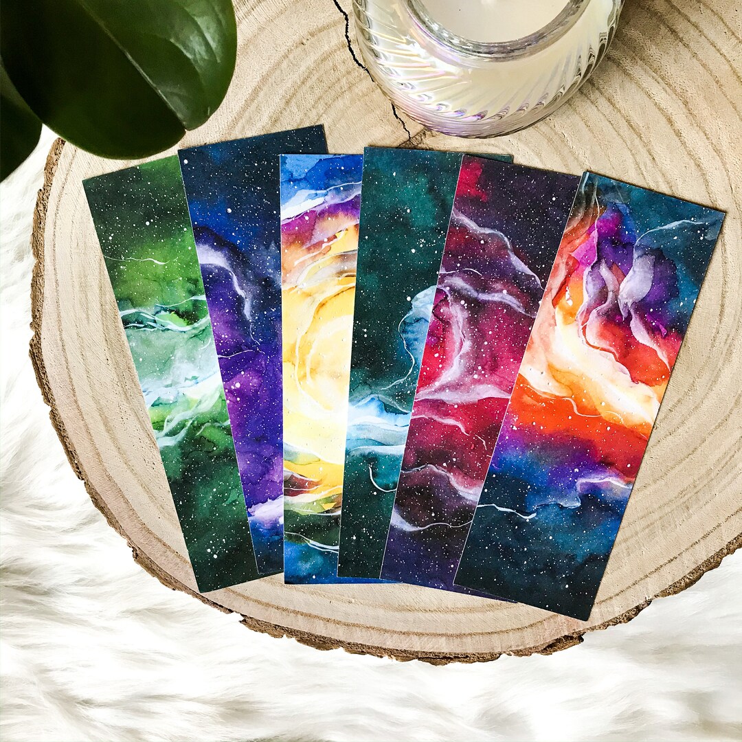 Printable Bookmarks Space Bookmark Set Watercolour Galaxy Space Gifts ...