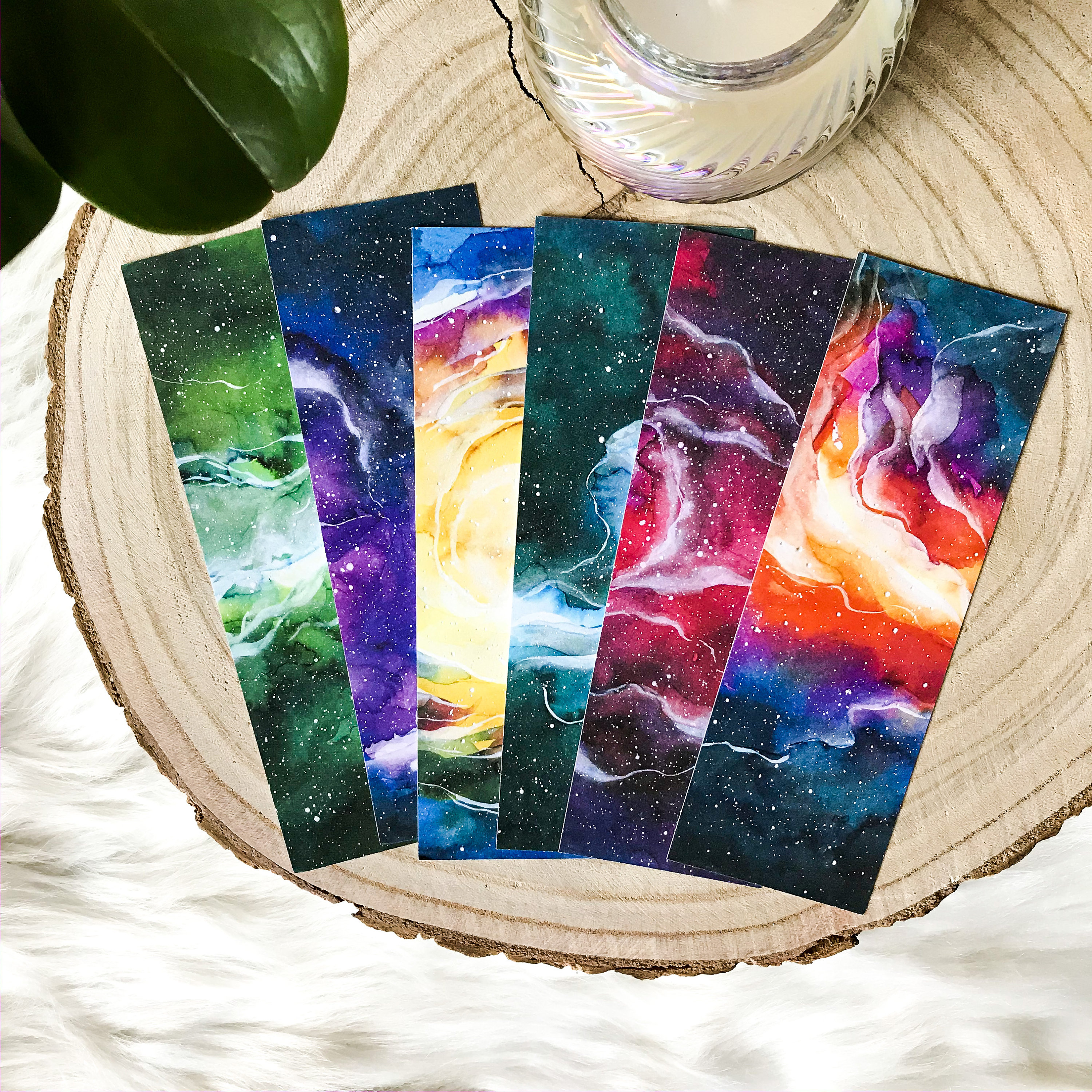 Printable Bookmarks Space Bookmark Set Watercolour Galaxy | Etsy