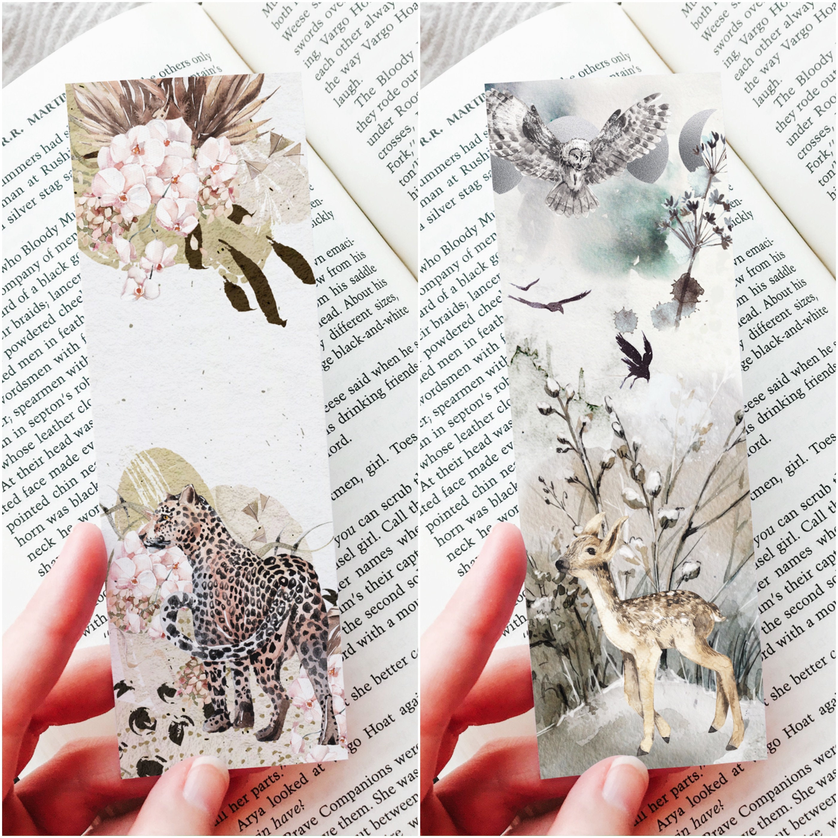 Printable Bookmarks With Woodland Animals & Wildlife Art, Bundle of 36 ...
