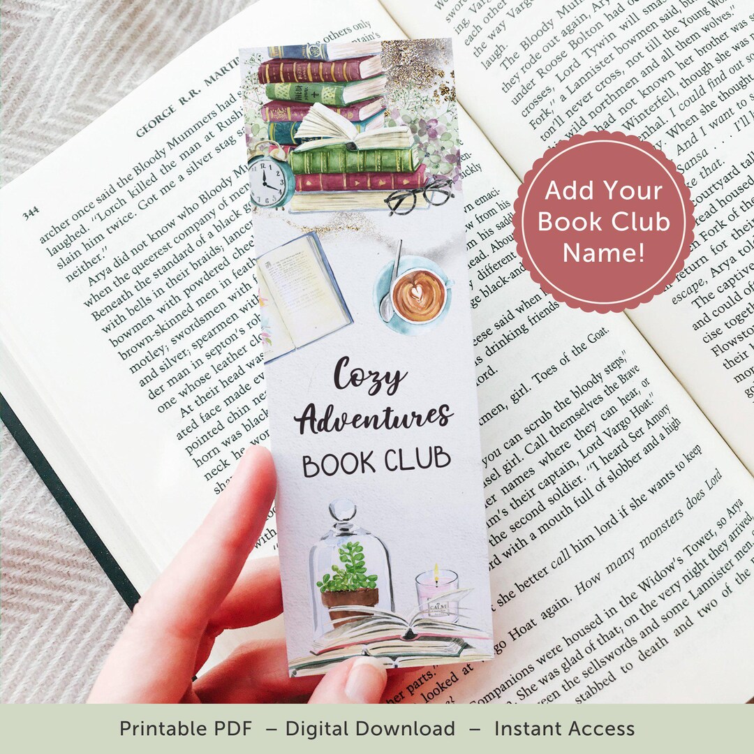 Personalised Book Club Gifts With Name, Custom Book Club Bookmark ...