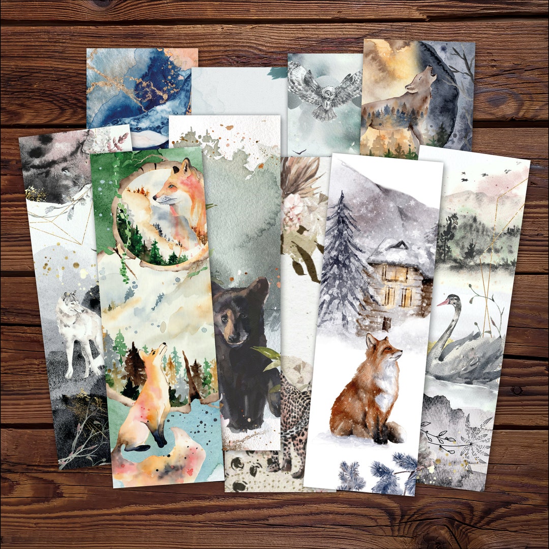 Printable Bookmarks With Woodland Animals & Wildlife Art, Bundle of 36 ...