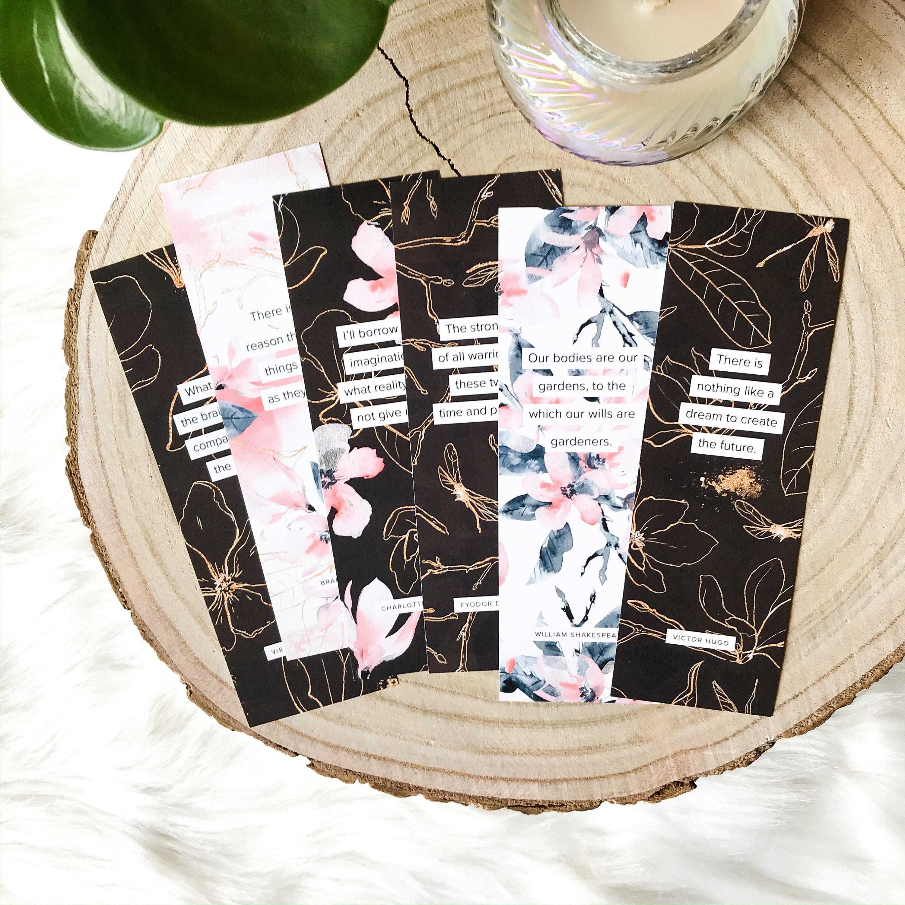 Printable Bookmarks With Quotes Literary Bookmark Set - Etsy