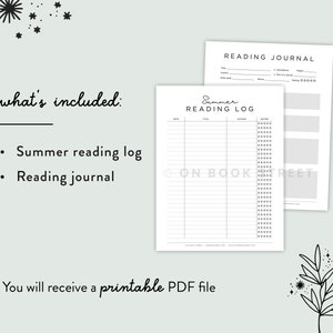 Summer Reading Log Printable & Reading Journal Template, DOWNLOAD - Etsy