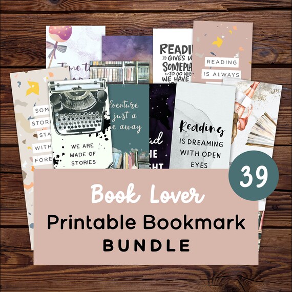 Printable Bookmarks With Bookish Quotes Book Lover Bundle of - Etsy