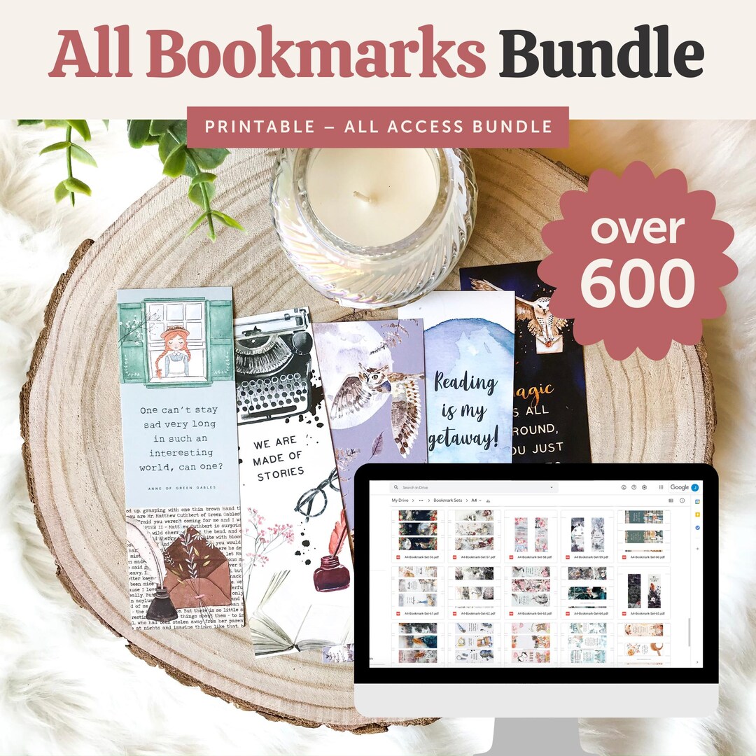 Printable Bookmark Bundle With Over 600 Bookmarks With Quotes ...