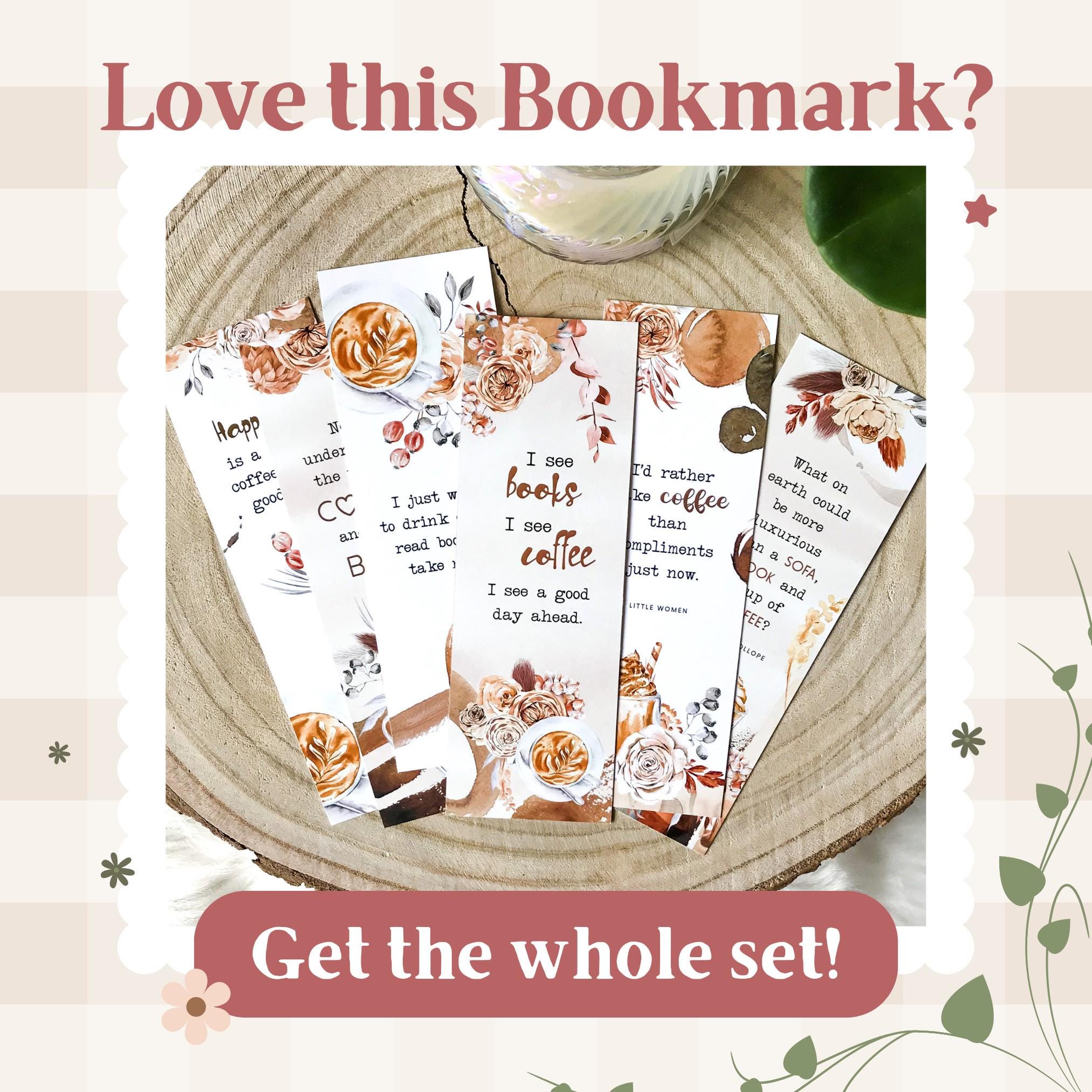 Printable Bookmark With Quote, Coffee Gifts for Readers, Book Lover ...