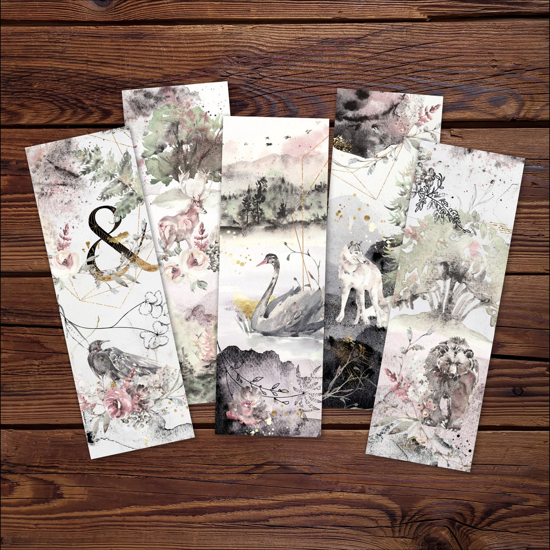Woodland Animal Bookmark Set, Watercolor Bookmarks Printable, Reading ...