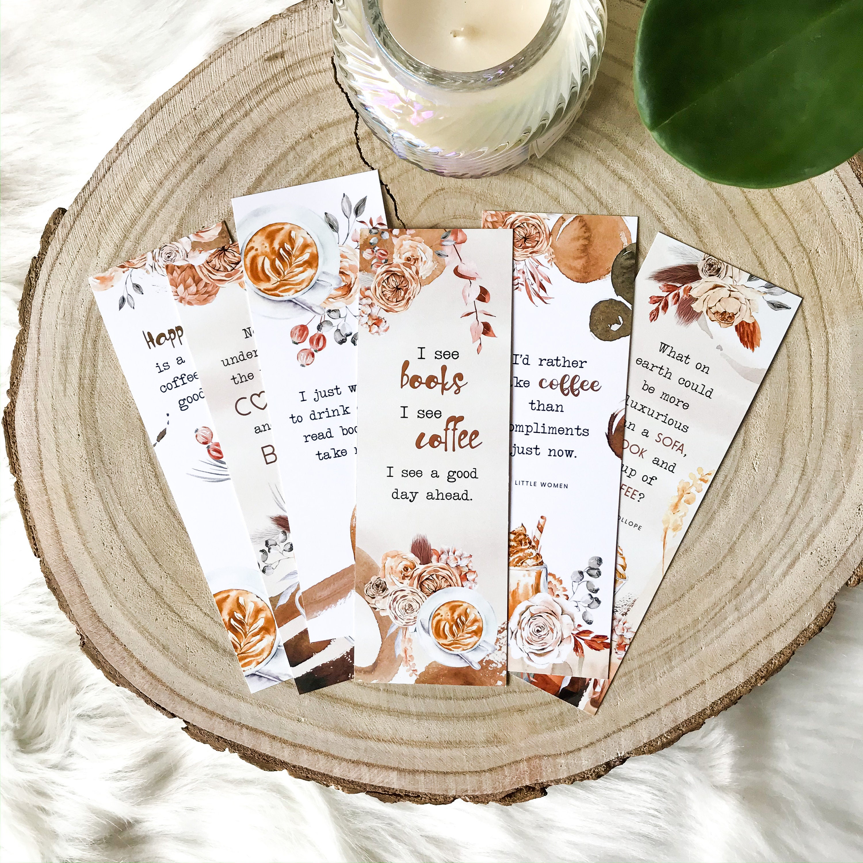 Coffee Bookmarks Printable Bookish Gifts for Readers Digital | Etsy