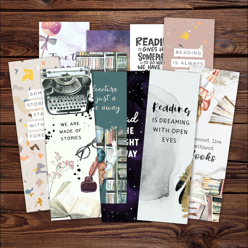 Printable Bookmarks With Bookish Quotes, Book Lover Bundle of 39 Print ...