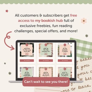 Printable Undated Calendar for Book Lovers, Book Quotes Wall Calendar ...