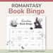 Romantasy Book Bingo Printable, Fantasy Romance TBR Game, Reading ...