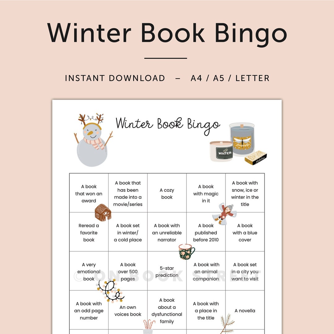 Winter Book Bingo Printable, TBR Game, Reading Prompts, What to Read ...