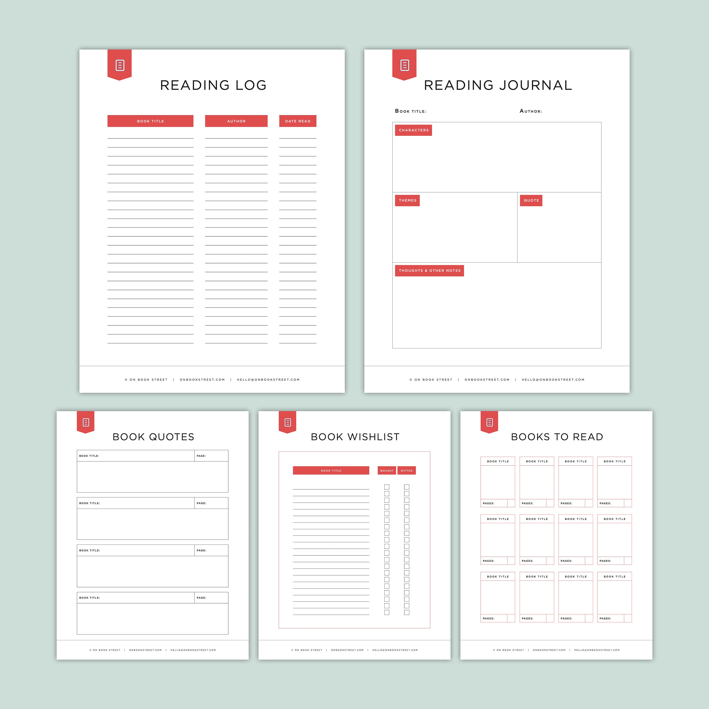 Lesetagebuch Buch Planner Set Buchlisten Gelesene Bücher Log | Etsy