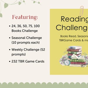 Printable Reading Challenge Templates, TBR Game Cards, Books to Read ...