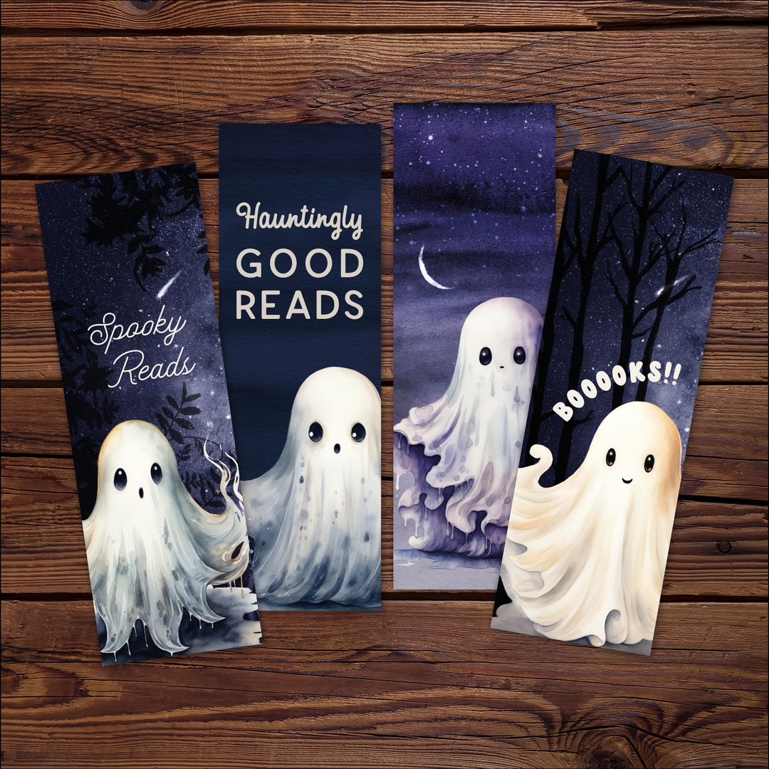 Ghost Bookmarks Printable, Spooky Halloween Gifts for Readers ...