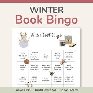 Winter Book Bingo Printable, TBR Game, Reading Prompts, What to Read ...
