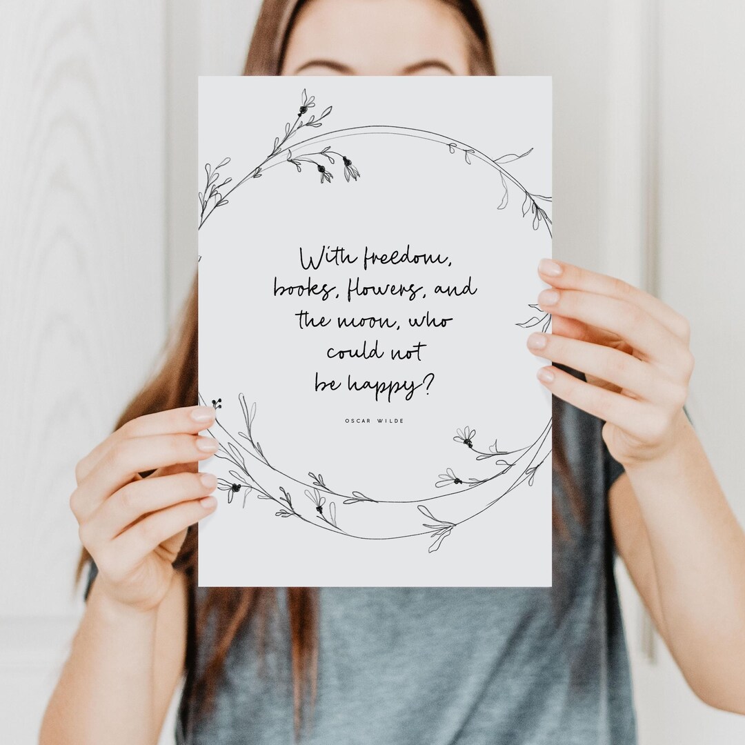 Oscar Wilde Quote Print, Literary Printable Wall Art for Book Lovers ...
