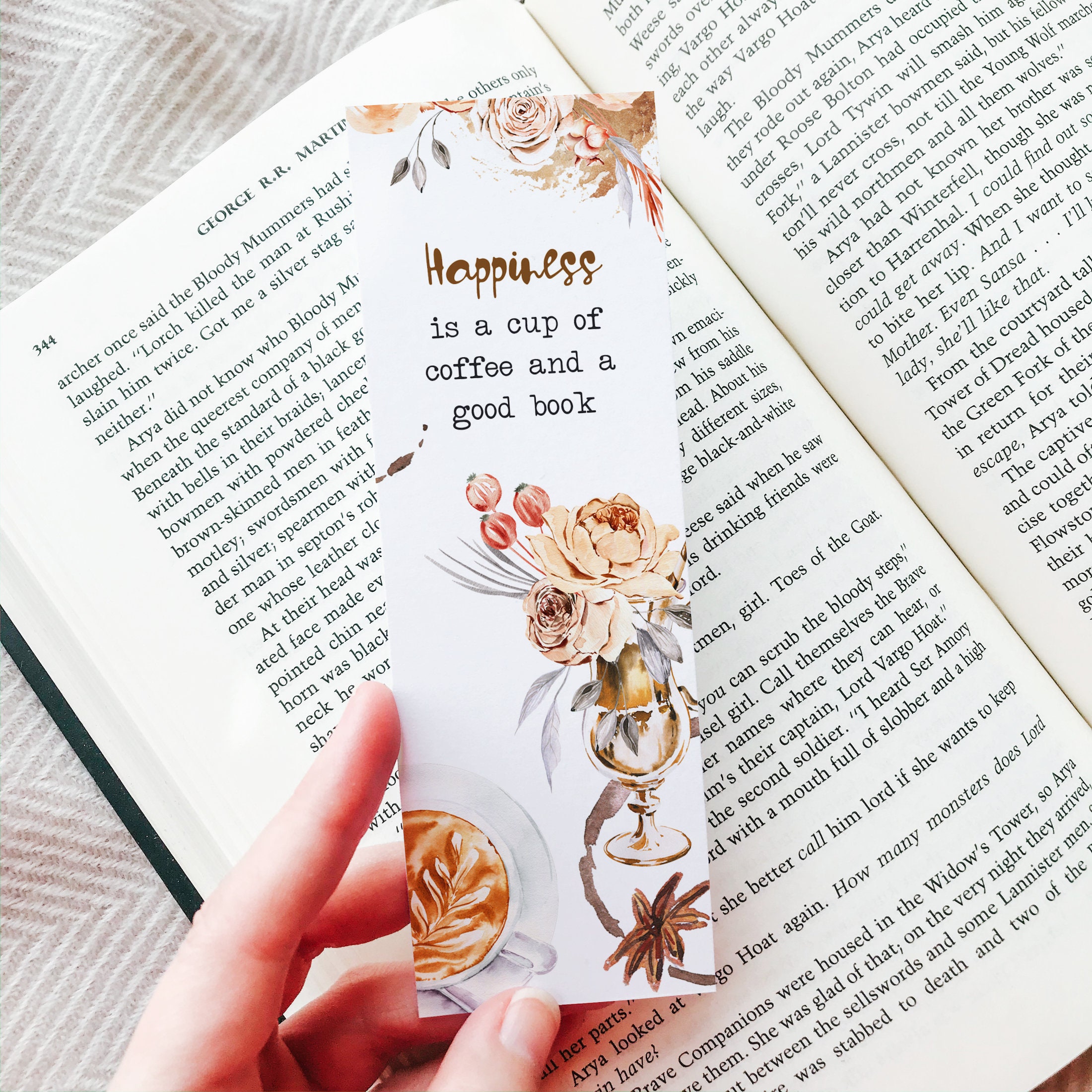 Coffee Bookmarks Printable Bookish Gifts for Readers Digital | Etsy