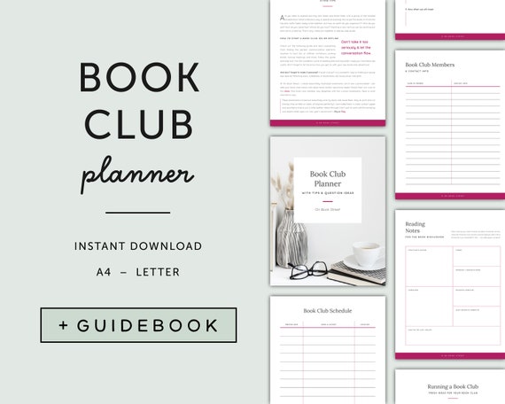 Book Club Planner Reading Group Printable Book Club | Etsy