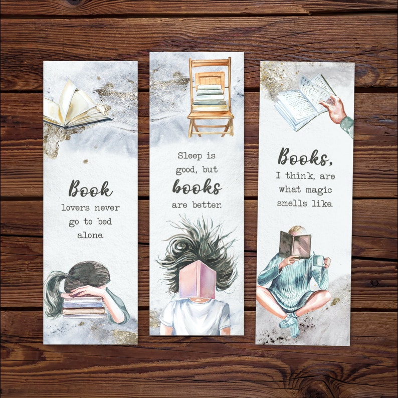 Bookish Printable Bookmarks Book Lover Gifts for Readers | Etsy