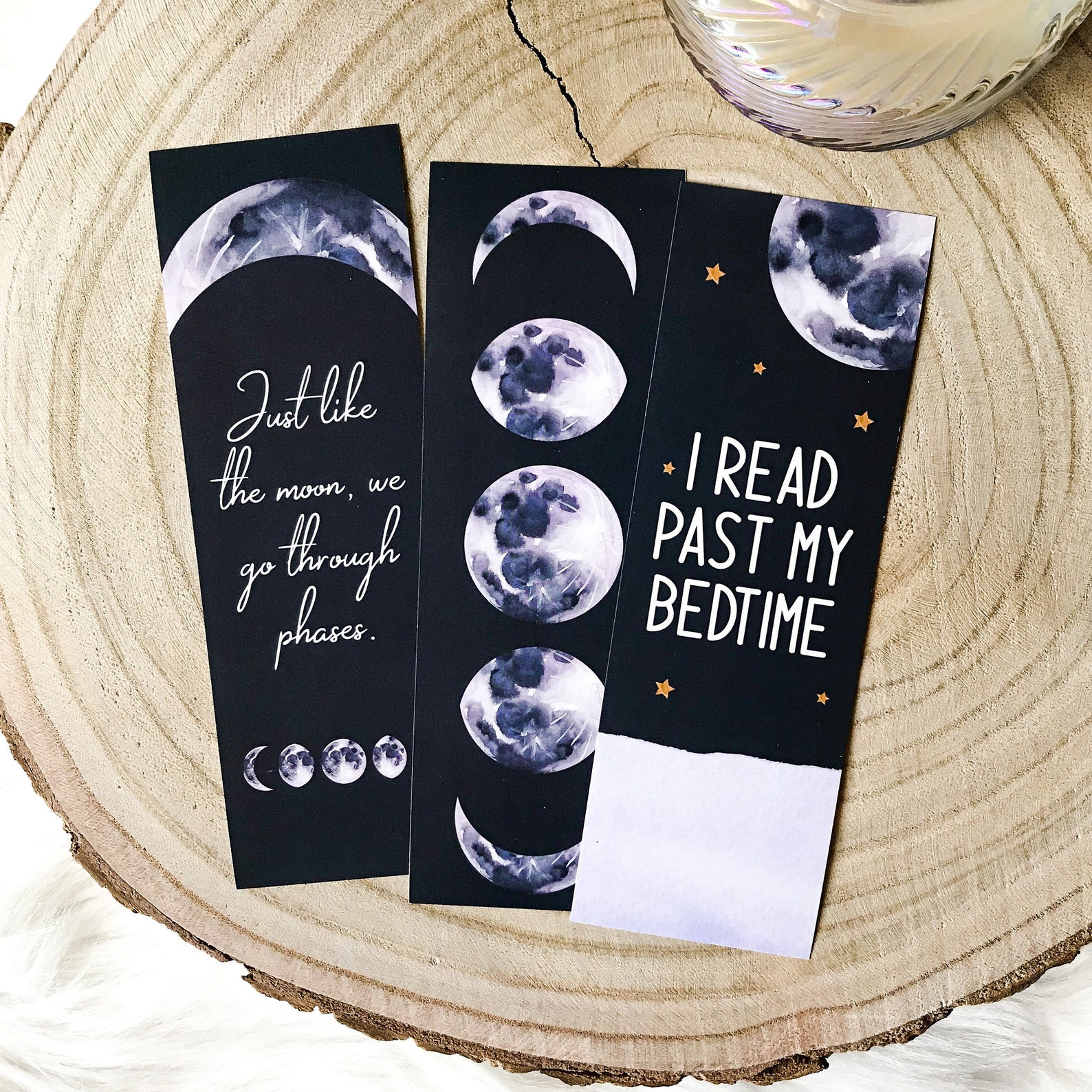 Printable Bookmarks Moon Phases Quotes I Read Past My Bedtime - Etsy